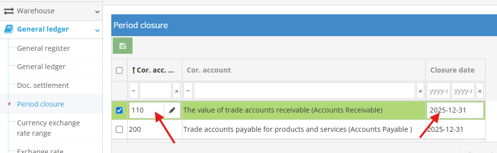 How to lock a financial period? - Site.pro