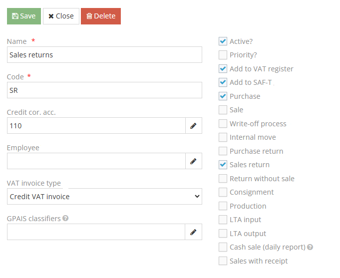 How to make a sales return? - Site.pro